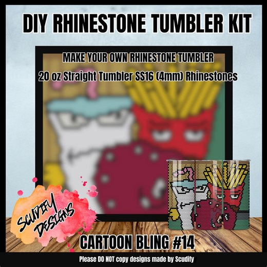 Rhinestone Tumbler Kit | DIY Bling Craft, 20 Oz Cartoon Bling #14 - Etsy