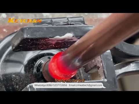 Brazing copper tubes to filter component by induction heating