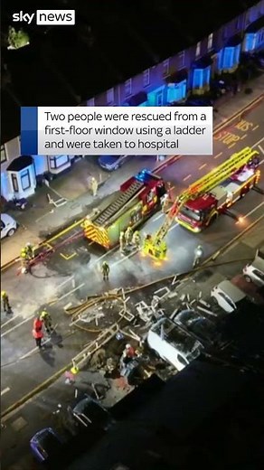 Moment house explodes caught on camera