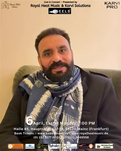 🔥 FAST TIME LIVE 🔥 Legend Babbu Maan coming to Germany 🇩🇪 📍 Mainz (Halle 45) 📅 6 April 2026 ⏰ Doors Open: 6 PM | Show: 7 PM Get ready for a historic night 🎤 Full live band • Pure Punjabi vibes • Unforgettable energy Don’t miss it 🔥 #BabbuMaan #BabbuMaanLive #GermanyConcert #PunjabiMusic #india