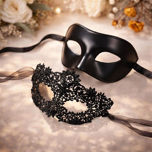 Black Couples Masquerade Masks Men Women Venetian Mardi Gras Halloween - Etsy Australia
