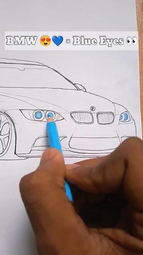BMW Drawing 💙😍Full Tutorial 👉‪@Drawme001‬ #bmw #cardrawing