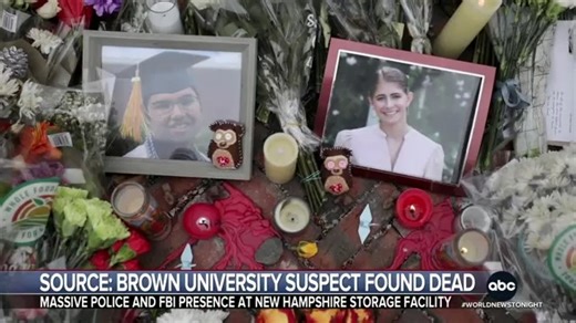Authorities announce suspect in Brown Univ. shooting and the killing of an MIT professor has been found dead after an urgent manhunt. Matt Rivers reports. https://abcnews.link/n758Wud | ABC World News Tonight with David Muir