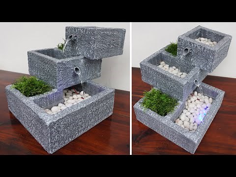 Easy & Simple Home Made Water Fountain Using Styrofoam | Amazing DIY Modern Tabletop Water Fountain