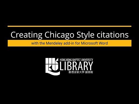 Creating Chicago Style citations with the Mendeley add-in for Microsoft Word