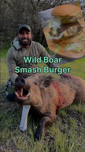 Epic Wild Boar Smash Burger #cooking #recipe #hunting