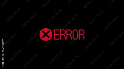 Error text message with a circled x symbol perfect for tech blogs, websites, and presentations related to troubleshooting and error handling.