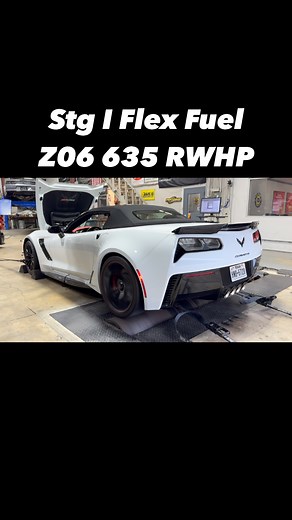 Hard to go wrong with simple, easy power! 2019 C7 Z06 A8 Kooks with green cats, AFE intake, Dsx FF Sensor and GForce flex calibration the car made 635 RWHP and 685 RWTQ! Gains on 100 RWHP over stock! #z06 #flexfuel @hptuners @dsxtuning @afepower @kooksheaders | G-Force MotorSports