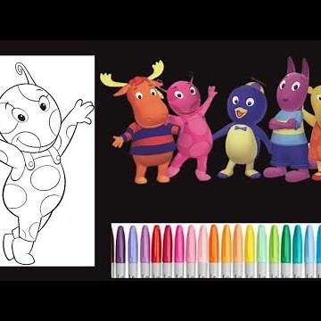 Backyardigans Coloring Book | Uniqua | Speed Coloring Video | Pink Backyardigan | Caliart Markers