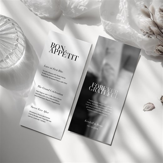 Editorial Wedding Menu With Photo • Canva Template • Modern Luxury, Elegant Reception Dinner Menu Card - Etsy UK