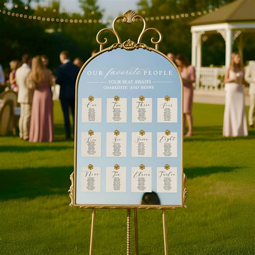 Gold Mirror Wedding Seating Chart, Wedding Seating Chart, Our Favorite People Seating Chart, Gold Arch Mirror Seating - Etsy