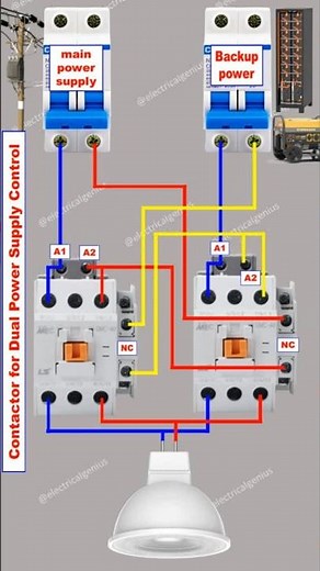 How to Wire a Dual Power Supply Control Circuit | Main Power to Generator Auto Transfer Circuit