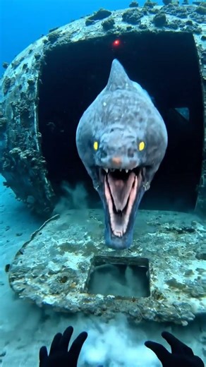 Terrifying Deep-Sea Creature Emerges from Sunken Airplane – POV Underwater Horror Short #shorts