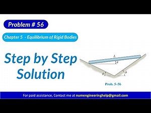 *5–56. The uniform rod of length L and weight W is supported #statics