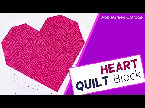 Create → A HEART Quilt Block - 10 FREE sizes 🩵🩷