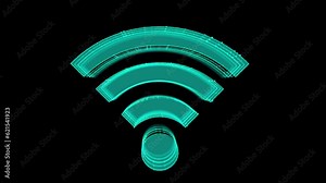 Digital Animation of Wireless Network icon. Concept of Future 5G wireless digital connecting and social media networking .