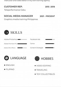 6.6K views · 42 reactions | Created an animated resume using Photoshop for the template, After effects for the motion graphics and Premiere pro for the sound design -jeff #adobepremierepro #adobeaftereffects #motiongraphics #VideoEditingCourse #graphicsmediatrainingph | Graphics Media Training Philippines | Facebook