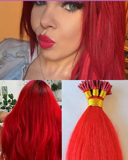 100% human itips beaded hair extensions. 100 grams, 125 strand www.hairfauxyou.com #itipshairextensions #redhairextensions #beadedhairextensions | Hair Faux You