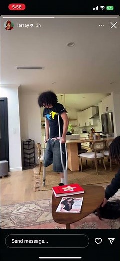 Larray Records His Brother Joseph Using Crutches- Instagram Story