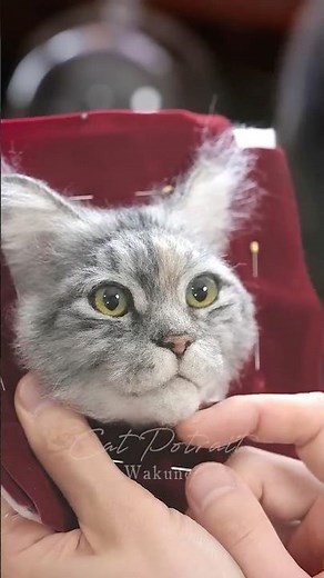 Needle Felt Cat わくねこつきちゃん② #needlefelting #猫