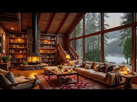 The Cozy Cabin Atmosphere With The Sound Of Rain By The Warm Fireplace Helps Reduce Insomnia