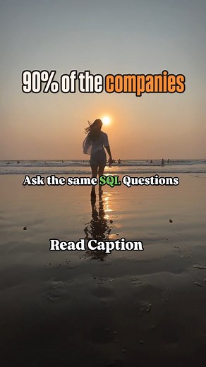 Swati Jha | Tech Content on Instagram: "90% of the companies ask the same SQL questions 😱 Check the questions list below 👇 1.) Explain order of execution of SQL. 2.) What is difference between where and having? 3.) What is the use of group by? 4.) Explain all types of joins in SQL? 5.) What are triggers in SQL? 6.) What is stored procedure in SQL 7.) Explain all types of window functions? (Mainly rank, row_num, dense_rank, lead & lag) 8.) What is difference between Delete and Truncate? 9.) Wha