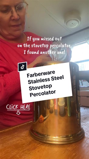 If you missed your chance to get the stovetop percolator, I found another one. Two sizes! 8 or 12 cup. #coffee #percolator #stovetop #stainlesssteel #tiktokmademebuyit