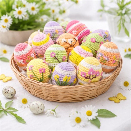 Crochet Floral Eggs Pattern | Easter Amigurumi (PDF Pattern) - Etsy