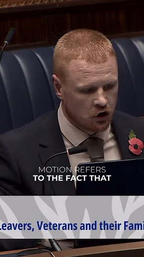 Delighted that the Assembly has tonight backed Andy Allen MLA motion alongside other Unionist colleagues in supporting service leavers, veterans and their families. Those who serve our country should never face disadvantage when accessing healthcare, housing, education or employment. Their skills and sacrifices enrich our society and economy. This motion calls for full implementation of the Armed Forces Covenant in Northern Ireland, including the appointment of departmental Armed Forces liaison 