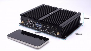 Fanless Mini PC Win 11, Mini Industrial PC Core i7 8550U, 8G RAM 256G SSD, 2 Gigabit RJ45 LAN, DP EDP HD Triple Displays, 4USB2.0, 4USB3.0, 6RS232 COM, LPT Port, Dual Band WiFi, BT4.2