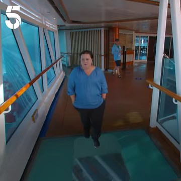 Did Susan Calman want to take a 128ft high SeaWalk when she’s scared of heights? No. But did she feel better when it was over? Also no. 😂 😂😂 #CruisingWithSusanCalman Fridays, 9pm. | Channel 5