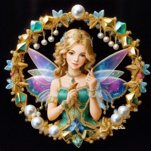 53K views · 6.5K reactions | Gold thread and pearls, with a small rainbow fairy. | Pam's Gifs and Videos | Facebook