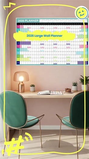 2026 Yearly Weekly Planner Calendar, Mid-Year Planning Chart, End-Of-Year Study Plan, Large Foldable Wall Calendar, School Office Use, 59.4x84.1 Cm