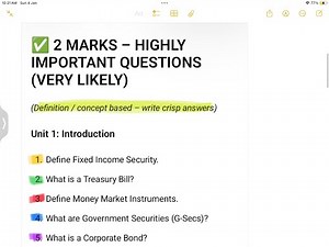 Fixed Income Securities- MBA ( Finance) - 3rd Semester Important) 2,5& 10 marks📚