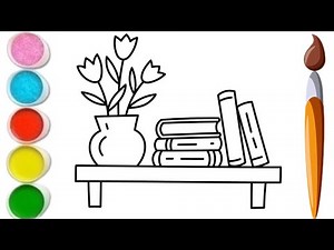 Design and painting a beautiful bookshelf: a beautiful library for little, artistic children📙📖