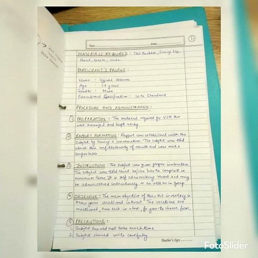 VOCATIONAL INTEREST RECORD(VIR) MAPC PRACTICAL