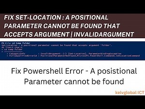 Fix Set-Location : A positional parameter cannot be found that accepts argument | InvalidArgument