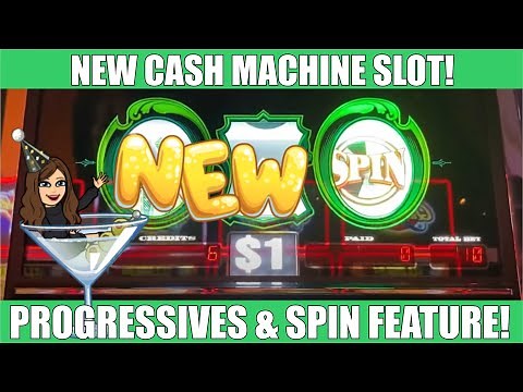 *NEW* CASH MACHINE slot machine with SPIN FEATURE! Progressives!