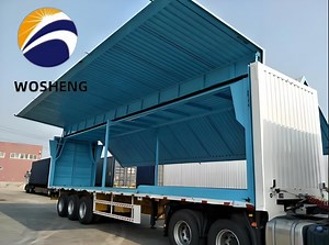 [Hot Item] 3 Axle Hydraulic Wingspan Wing Open Box Semi Trailer Cargo Trailer Wing Van Wingspan Semi Trailer for Goods Transport
