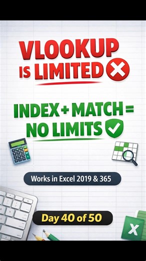 99% Excel Users Use VLOOKUP Wrong 😱 INDEX + MATCH Fix #Excel #ExcelShorts #INDEXMATCH #ExcelFormula
