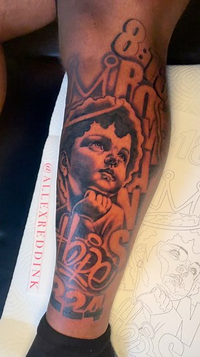 H O P E . .did this child angel tattoo for a client wanting me to freestyle him something with his favorite bible verse #tattoos #tattooartist #explore #fyp #viral #trendingnow #wow | Allex Redd Ink