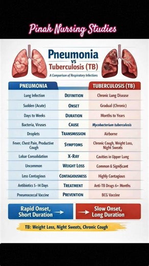 Pneumonia vs Tuberculosis