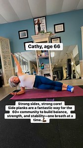 4.7K views · 51 reactions | Benefits: Strengthens obliques, shoulders, and glutesImproves core stability and postureSupports balance and spine alignmentA low-impact move with powerful results!#60PlusFitness #SidePlankStrength #ActiveAging #StrongCoreStrongBody #WellnessWithJune #SeniorWellness #StaySteadyStayStrong | Trainer June | Facebook