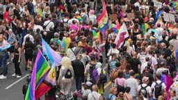 Lots of people hang out lgbt pride. Many joy bi men celebrate gay...