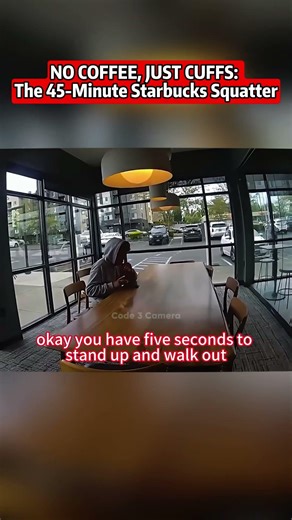NO COFFEE,JUST CUFFS: The 45-Minute Starbucks Squatter #bodycam #cops #shorts