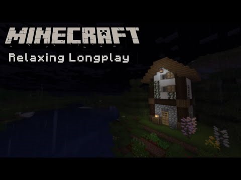 Relaxing Raining House by the River | Minecraft Longplay (No Commentary)