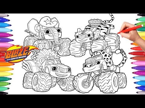 Blaze Monster Wild Wheels Coloring Pages | Blaze and the Monster Machines Coloring Book for Kids