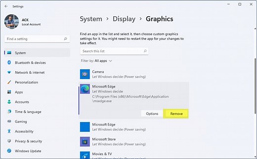 How to reset GPU Preferences for Apps to Default in Windows 11