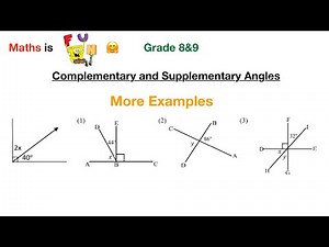 3. Grade 8&9 Maths|Geometry of Straight Lines | Complementary and Supplementary Angles