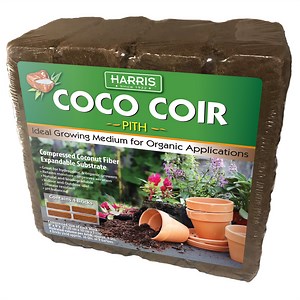 Harris Coco Coir Coconut Fiber Pith Potting Mix, Expands to 9 gallons - 4 bricks